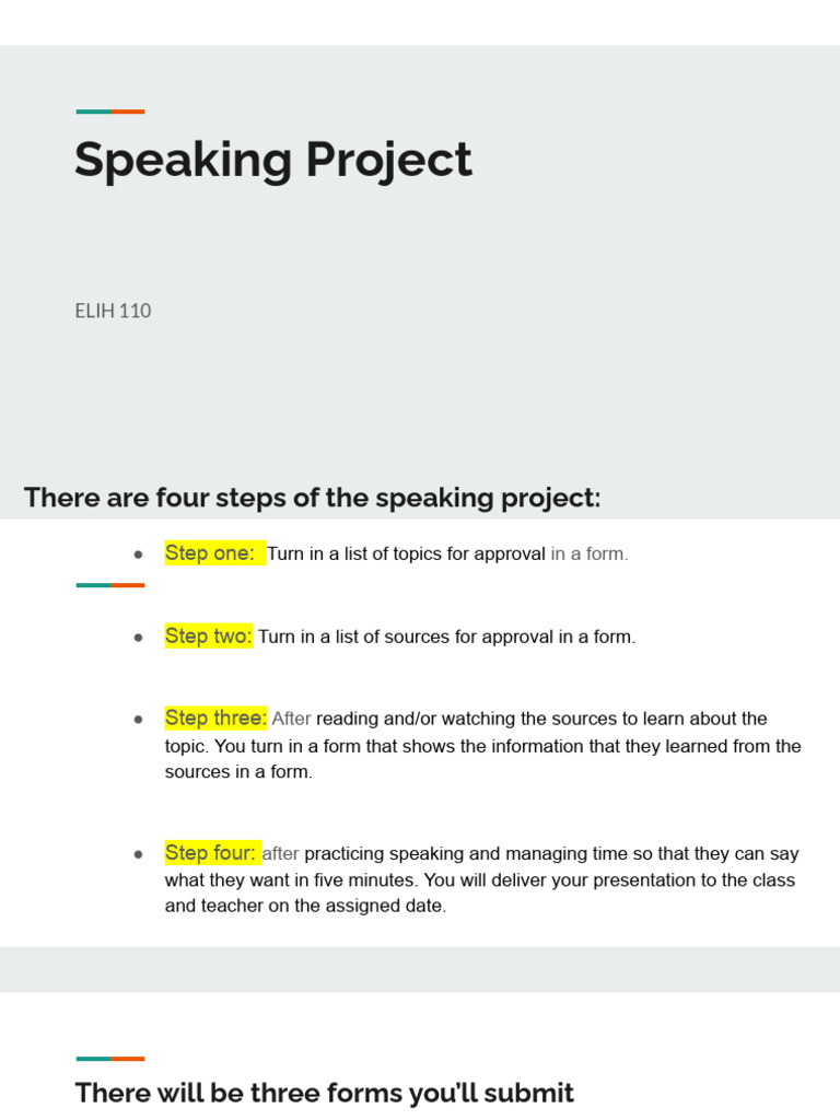 Speaking Project-2 | PDF