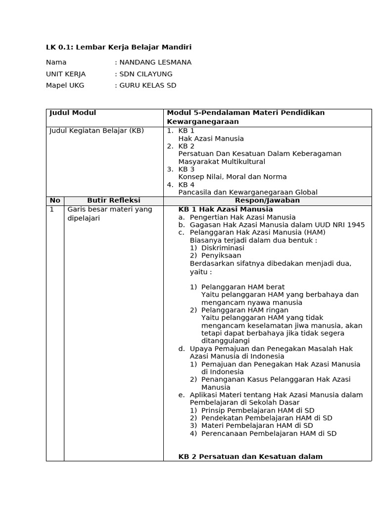 NANDANG LESMANA_Modul 5 LK.1 PKn | PDF