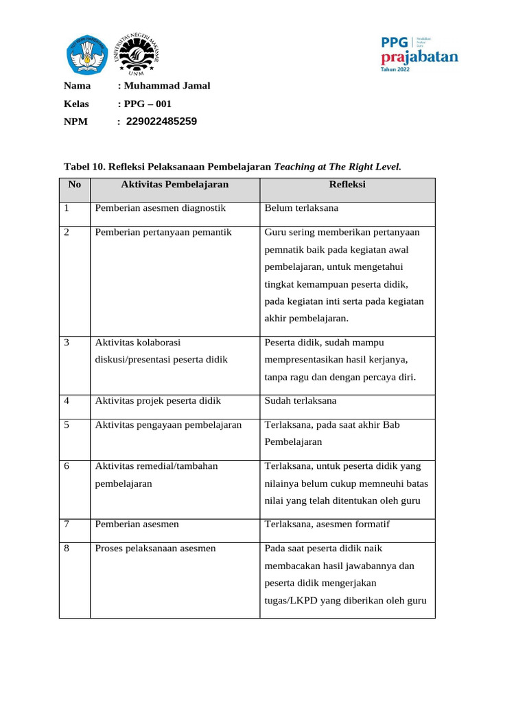 Topik 4. Tabel 10 | PDF