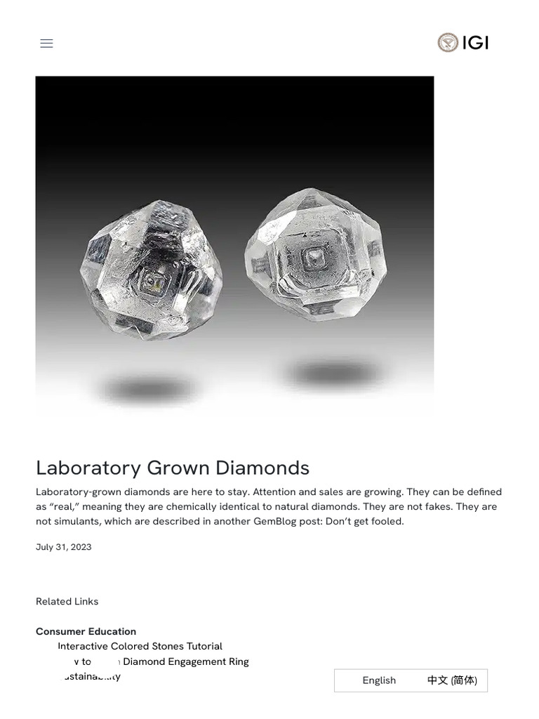 Laboratory Grown Diamonds 2 - IGI | PDF