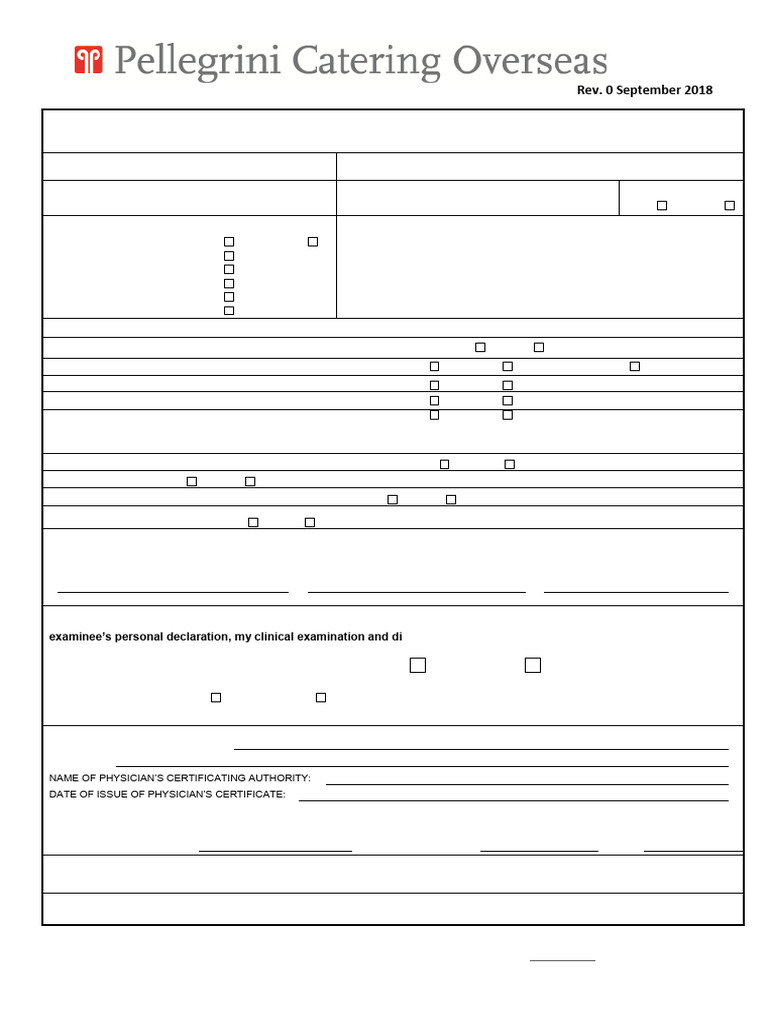 PCO - MLC Medical Form - Rev.0 September 2018 | PDF