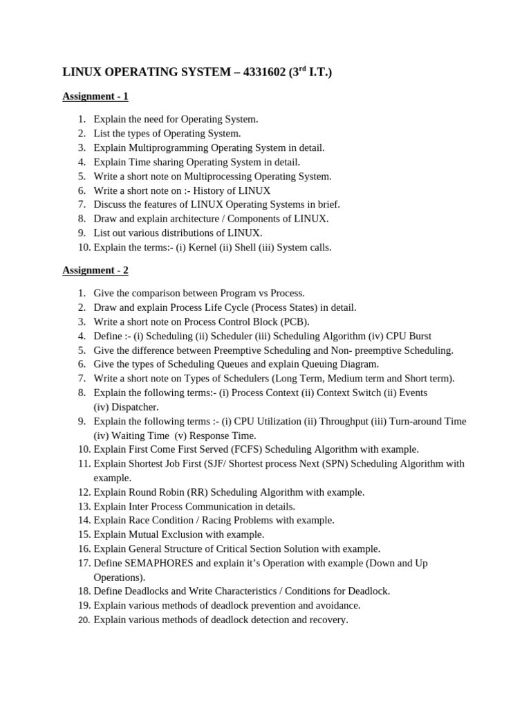 LINUX ASSIGNMENT 1 and 2 | PDF | Computers