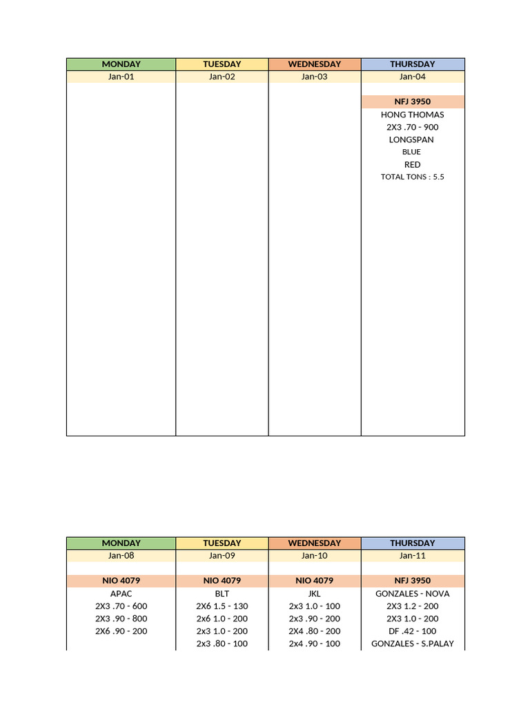 Delivery Schedule - 2024 | PDF