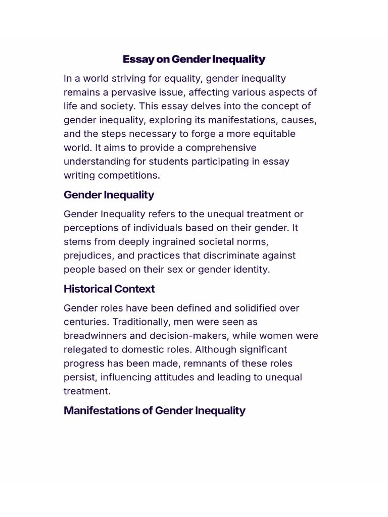 Gender Inequality | PDF