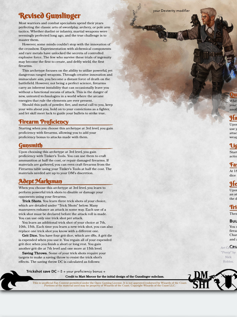 Fighter - Revised Gunslinger - GM Binder | PDF