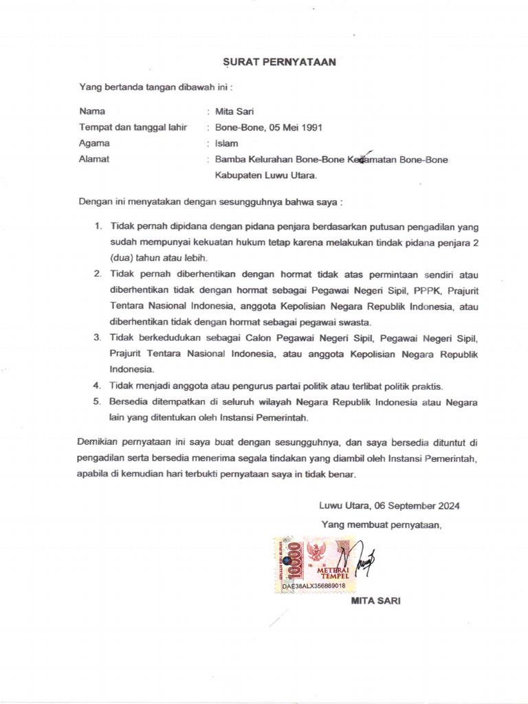 Pernyataan Mita | PDF