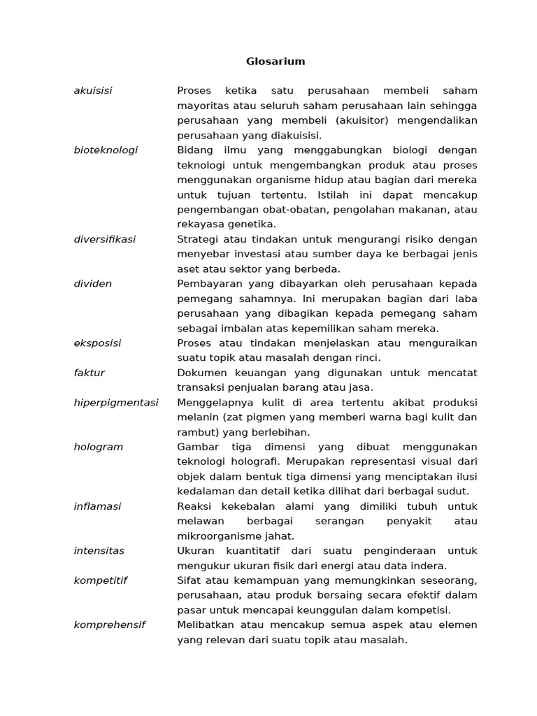 Format Glosarium | PDF