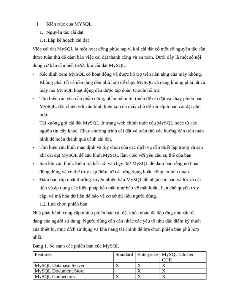 Kiến trúc của MYSQL | PDF