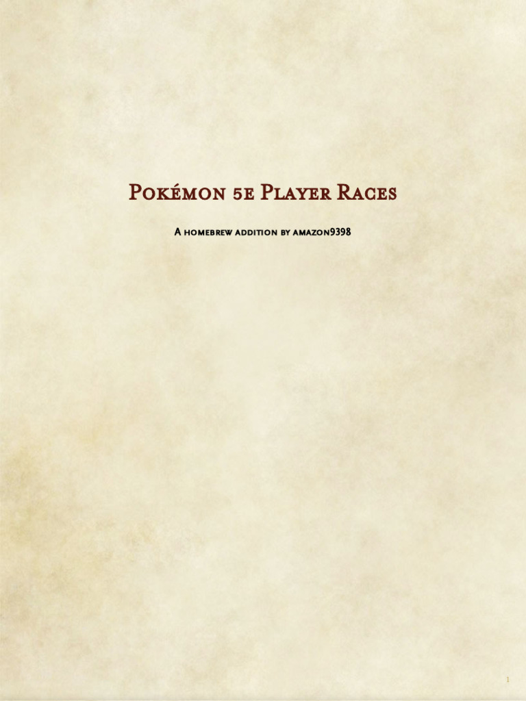 Character Playable Races P5E | PDF | Pokémon