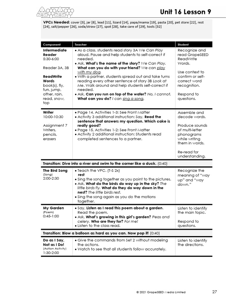 GSv4 U16 LP Lesson09 | PDF