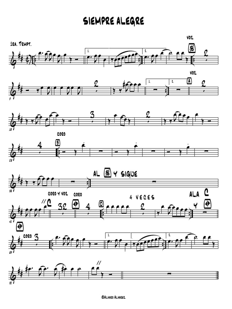 Siempre Alegre - Trumpet 13 | PDF
