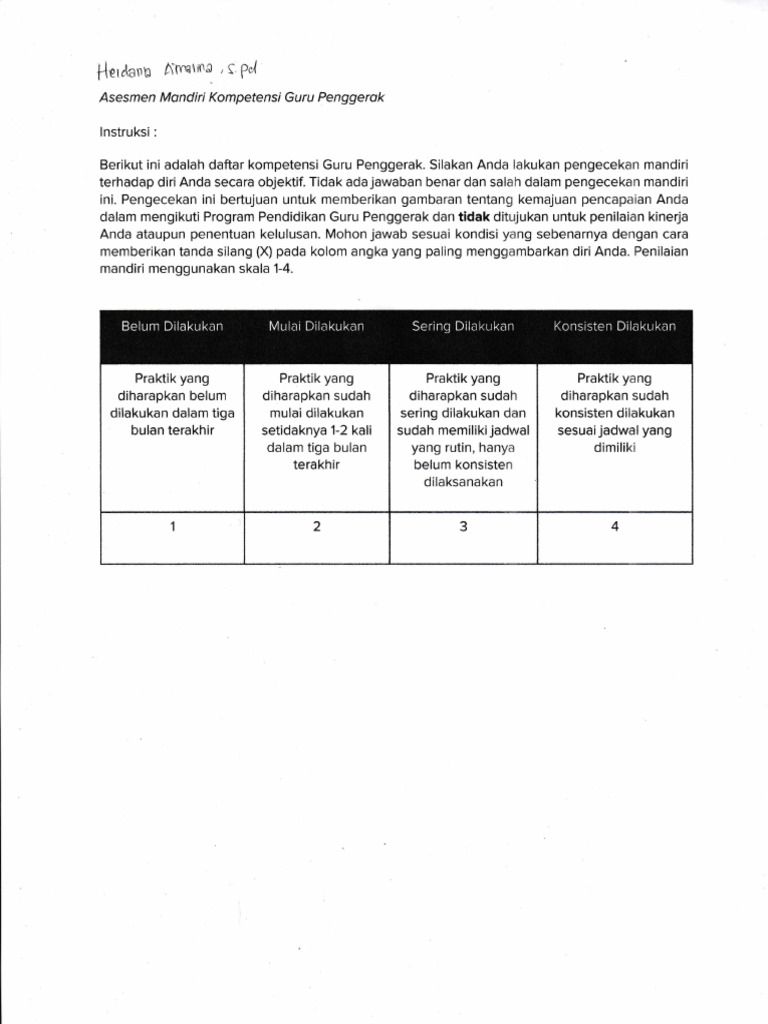 ASESMEN MANDIRI (HELDANIA A'MALINA) | PDF