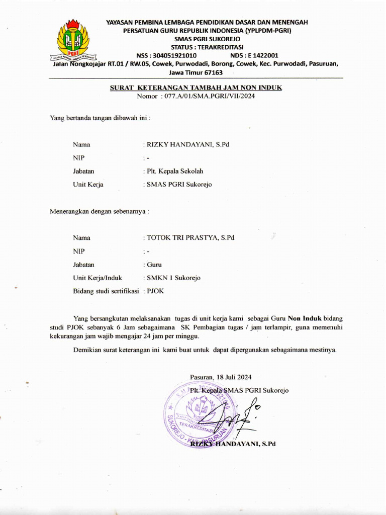 2 SK Tambah Totok T. P. | PDF