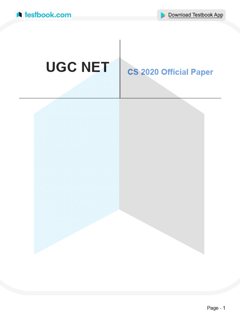 UGC NET CS 2020 Official Paper English | PDF