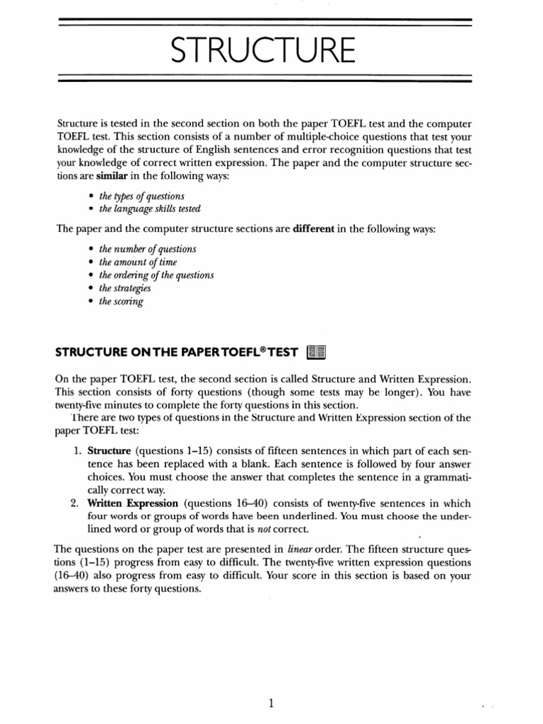 TOEFL Structure Modul by Longman | PDF