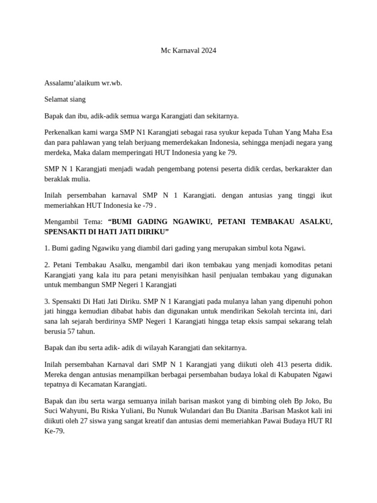 MC Karnaval 2024 | PDF