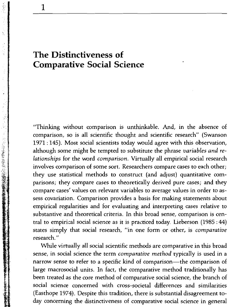 Ragin - The Distinctiveness of Comparative Social Science (p1-10) | PDF