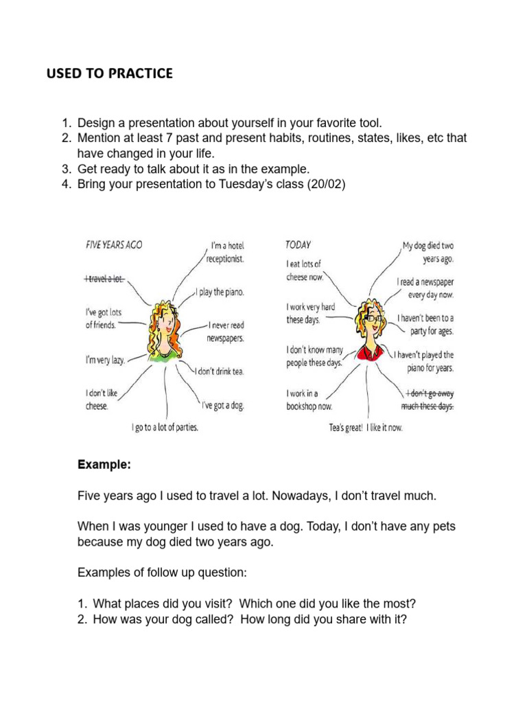 Used To Speaking Practice | PDF