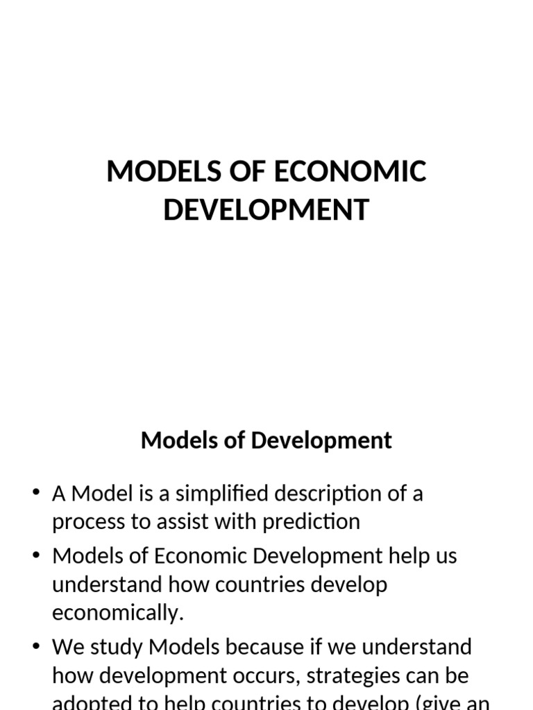 4 Models of Economic Development | PDF