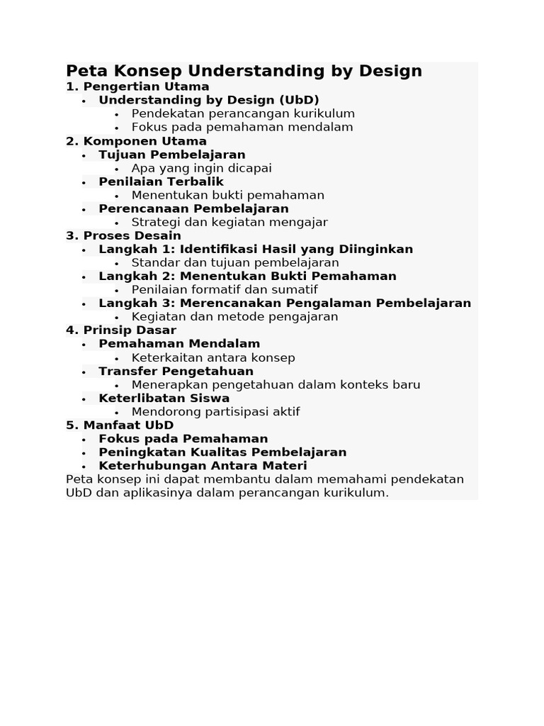 Peta Konsep Understanding by Design 1 | PDF