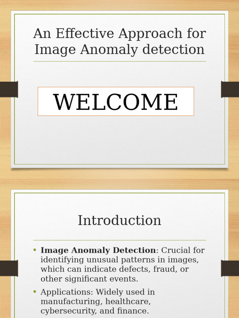 Image Anomaly Detection Presentation | PDF