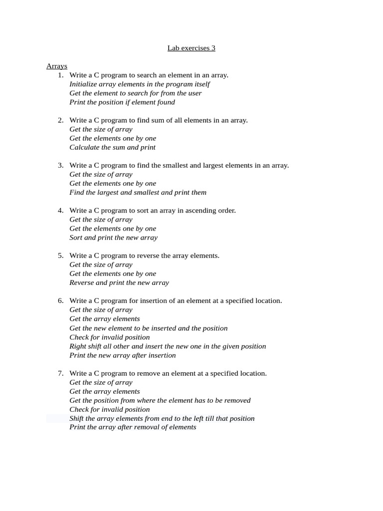 Lab 3 Exercises | PDF