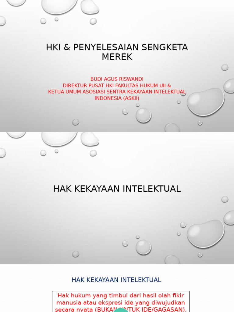 Budi Agus Riswandi Penyelesaian Sengketa Merek (Autosaved) | PDF