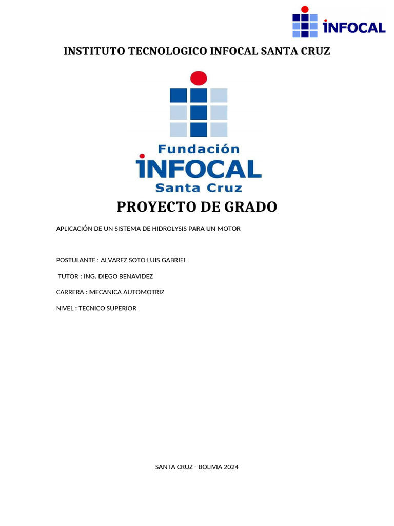 INSTITUTO TECNOLOGICO INFOCAL SANTA CRUZ | PDF