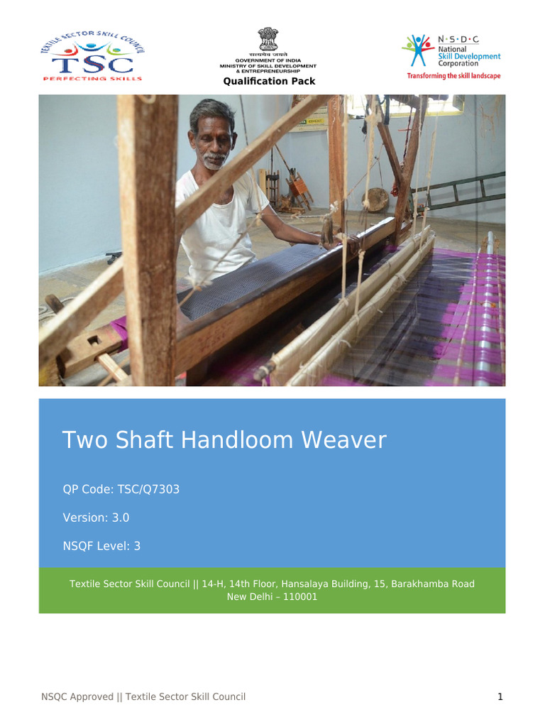 TSC - Q7303 - Two Shaft Handloom Weaver - v3.0 | PDF | Loom | Weaving