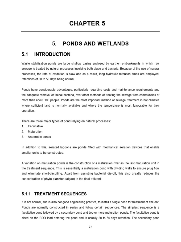 Ponds and Wetlands Designs and Calculations | PDF