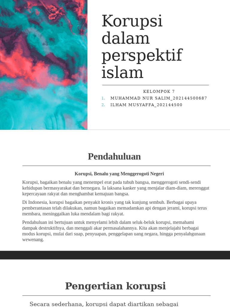 Akhlak Dan Etika Kel 9 Korupsi Dalam Perspektif Islam | PDF