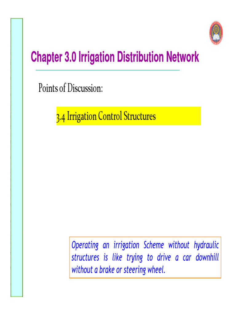 Chap 3 - 2 Irrigation Distribution Network | PDF | Spillway | Irrigation