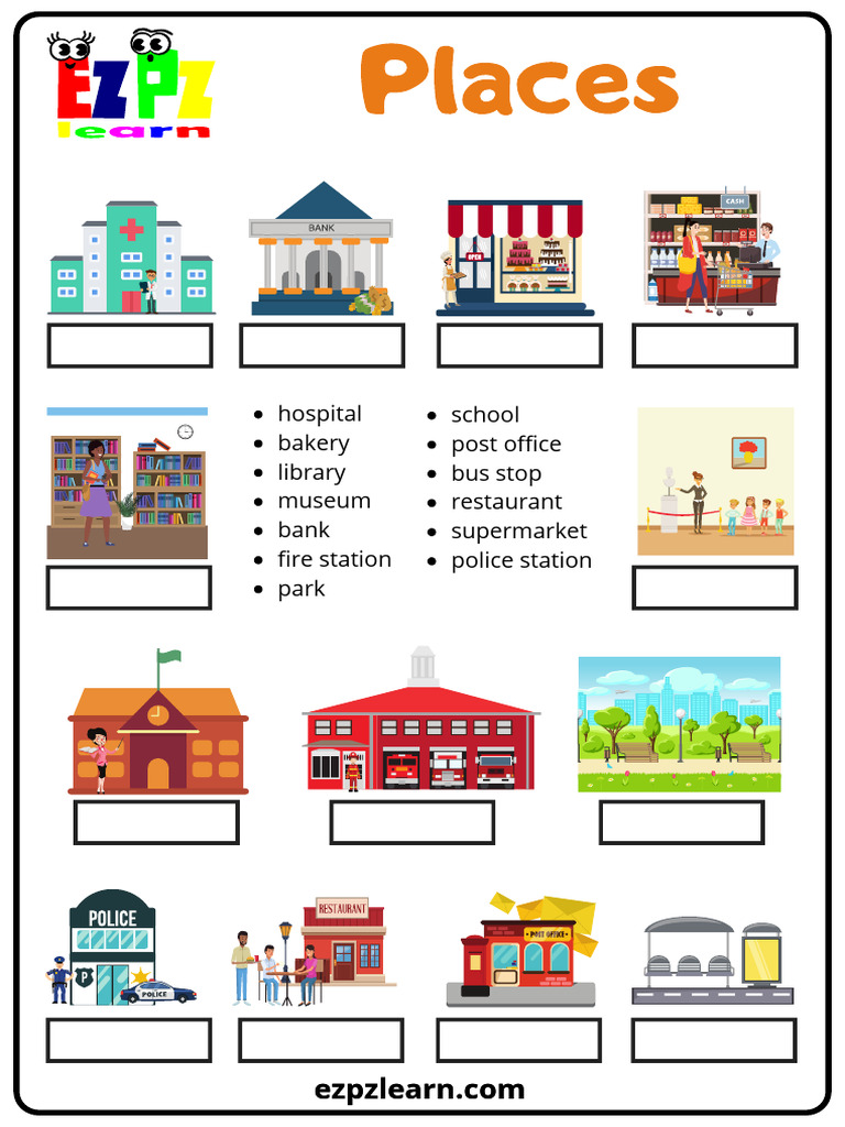Vocabulary for Common Places | PDF