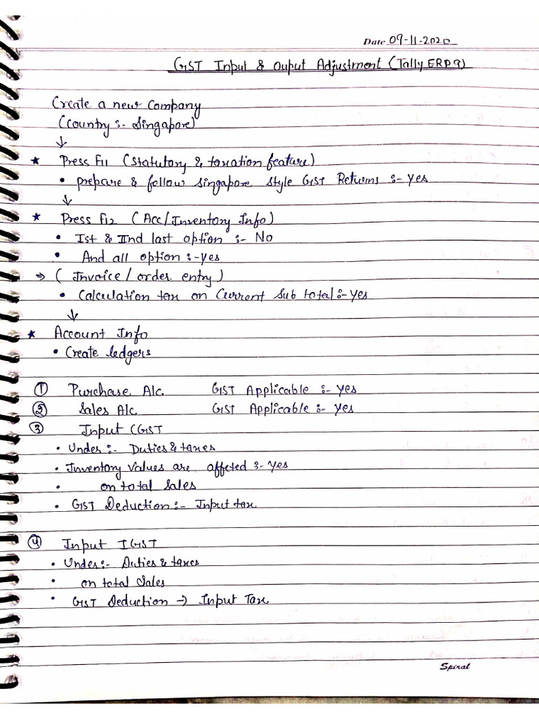 GST Input and Ouput Adjustment | PDF