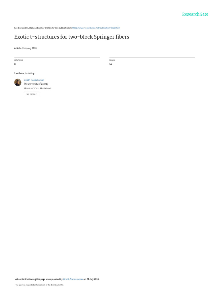 Exotic T-Structures For Two-Block Springer Fibers | PDF