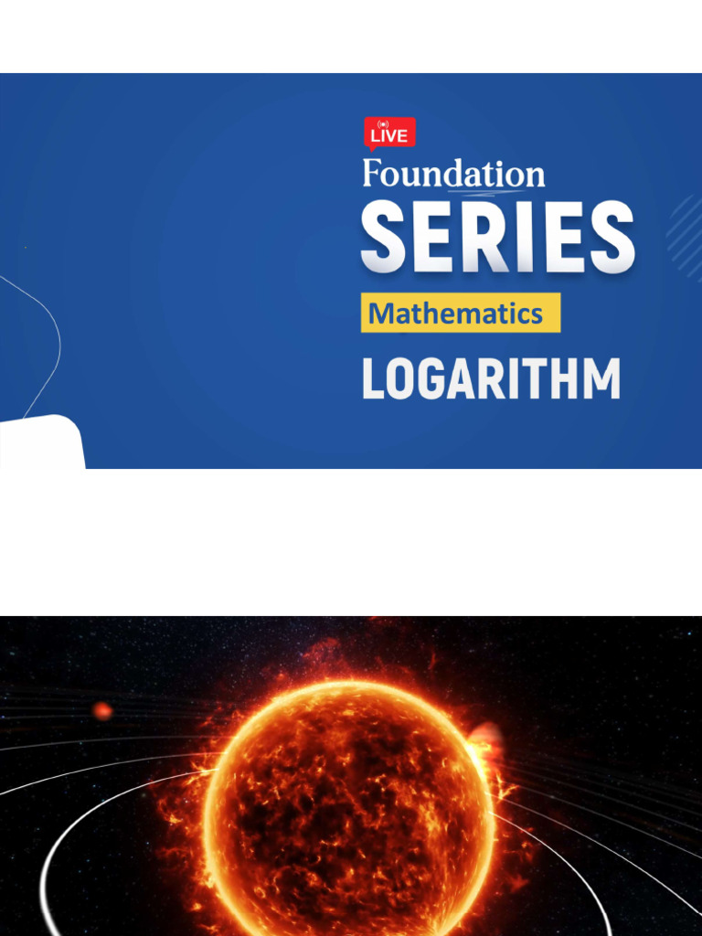 Fundamental Concepts of Logarithm - Foundation Series | PDF