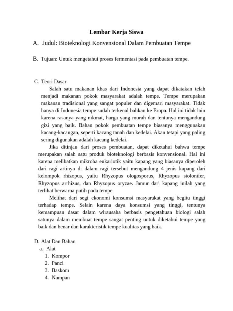 LKS Ujian Praktek Biologi (Tempe) - 12 Ipa 1 | PDF