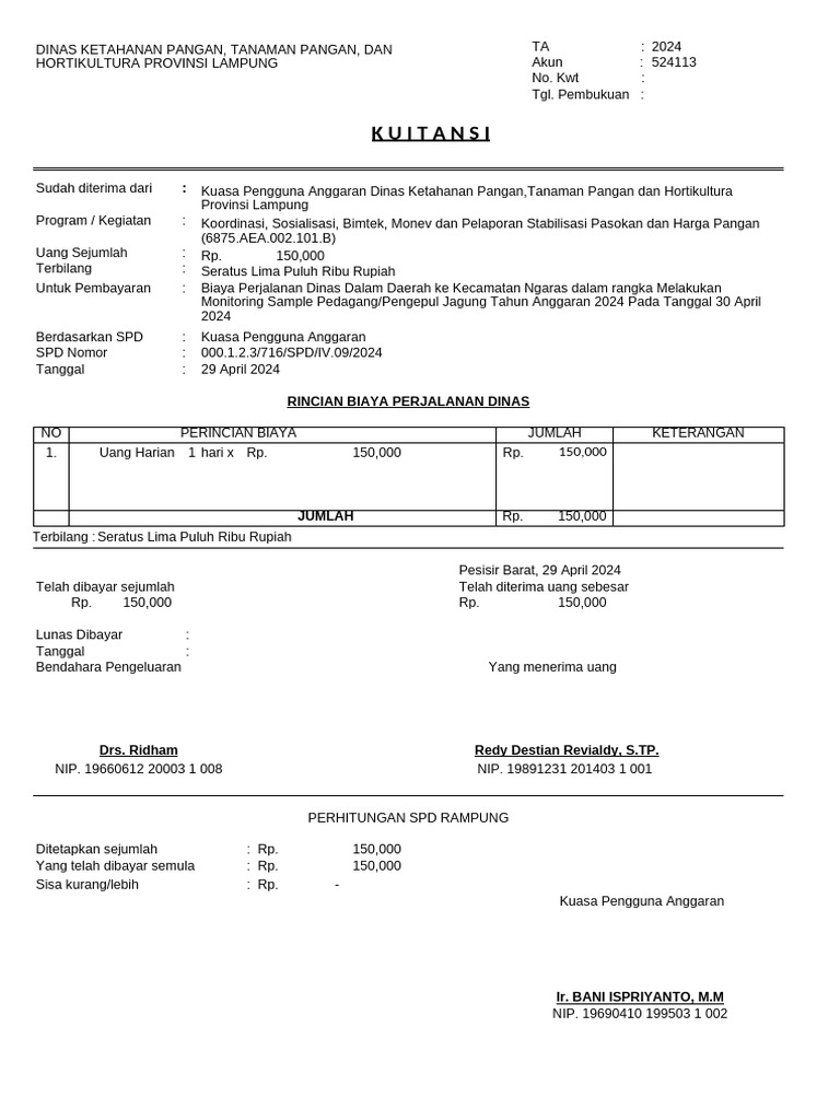 Kuitansi Peryataan Riil Horison | PDF