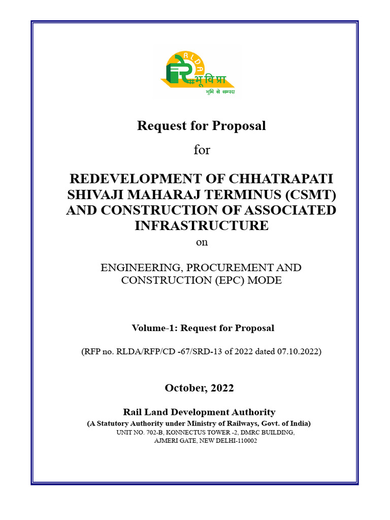 Request For Proposal: On Engineering, Procurement and Construction (Epc ...