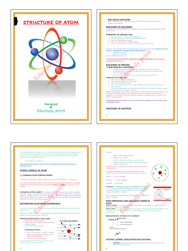 mini-Structure of Atom (Edustudy point) (1) - converted (1) | PDF