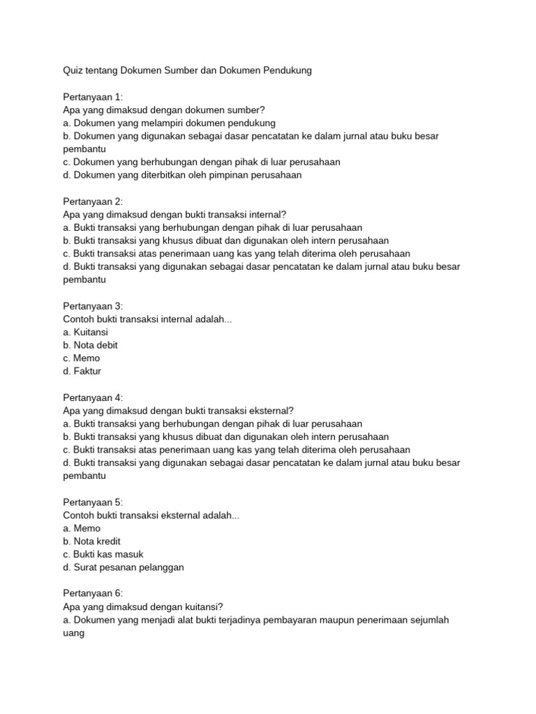 Tingkat Kelas 11 - Kuis | PDF