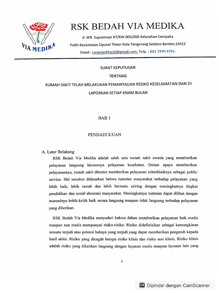 MFK 3 - EP4 - Rumah Sakit Telah Melakukan Pemantauan Risiko Keselamatan Dan Dilaporkan Setiap 6 ...