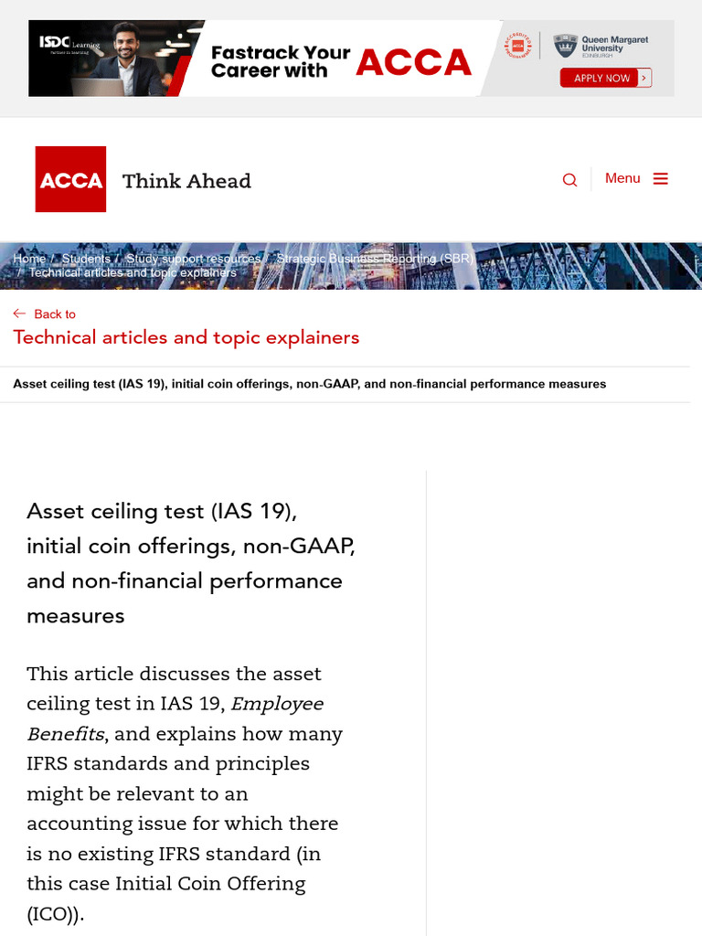 Understanding the Asset Ceiling Test | PDF | Cryptocurrency | Pension