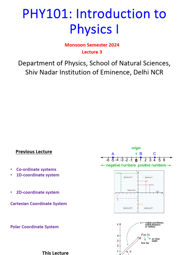 PHY 101 Lecture - 3 - 2024 | PDF PHY 101 Lecture - 3 - 2024 | PDF