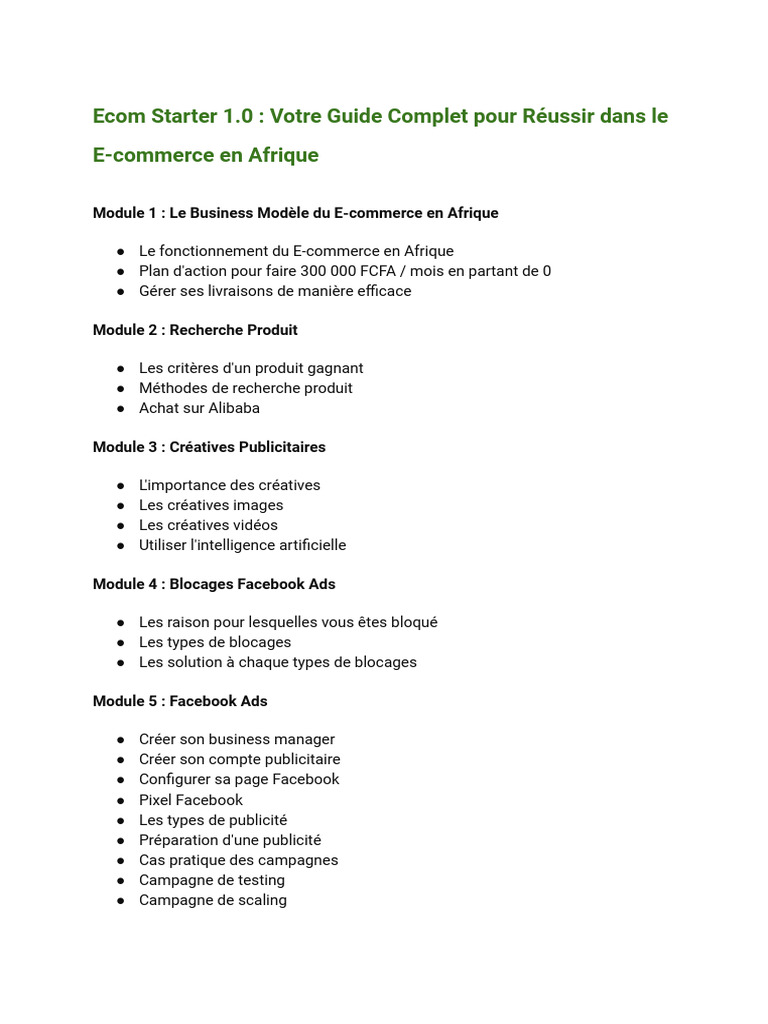 Modules Ecom Starter | PDF