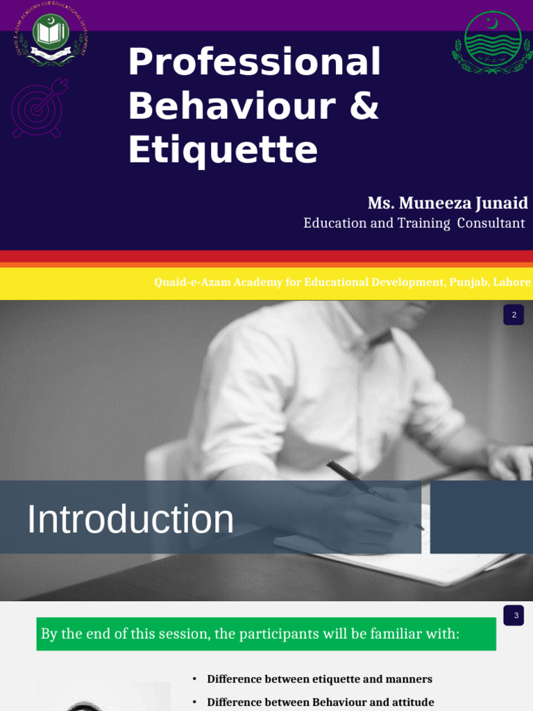 Professional Behaviour & Ettiquttes | PDF