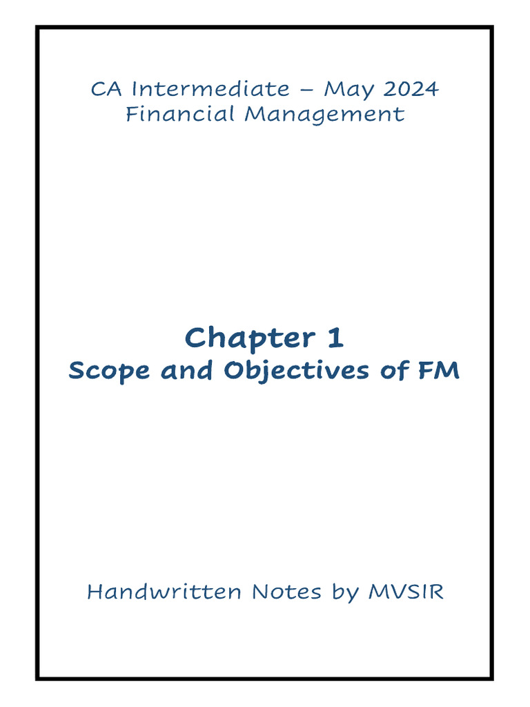 FM CHP 1 - Handwritten - Part 1 | PDF