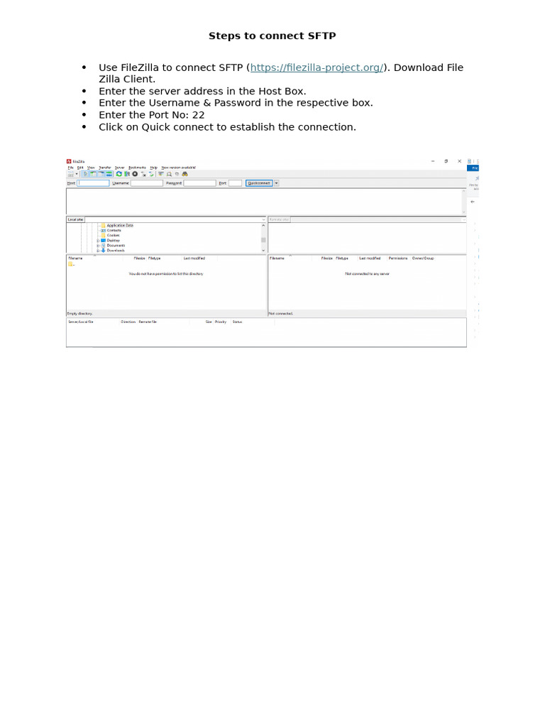 Use Filezilla To Connect Sftp Pdf