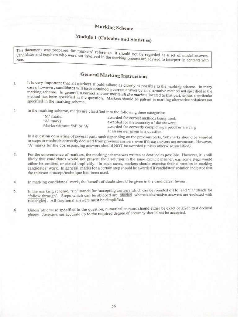 2021 M1 Marking | PDF
