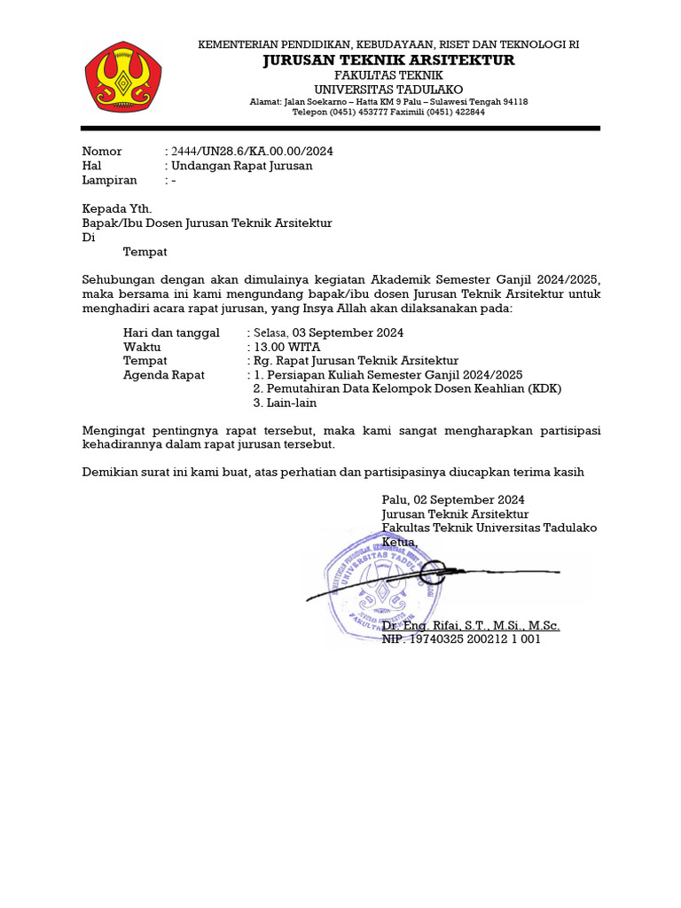 Undangan Rapat 03 September 2024_ | PDF